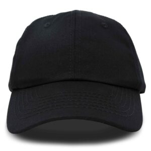 dalix baseball cap dad hat plain men women cotton adjustable blank in black