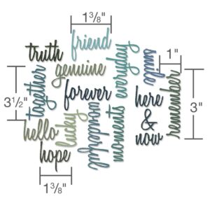 Sizzix, Multi Color, One Size Thinlits Die Set 660225, Friendship Words Script by Tim Holtz, 16 Pack