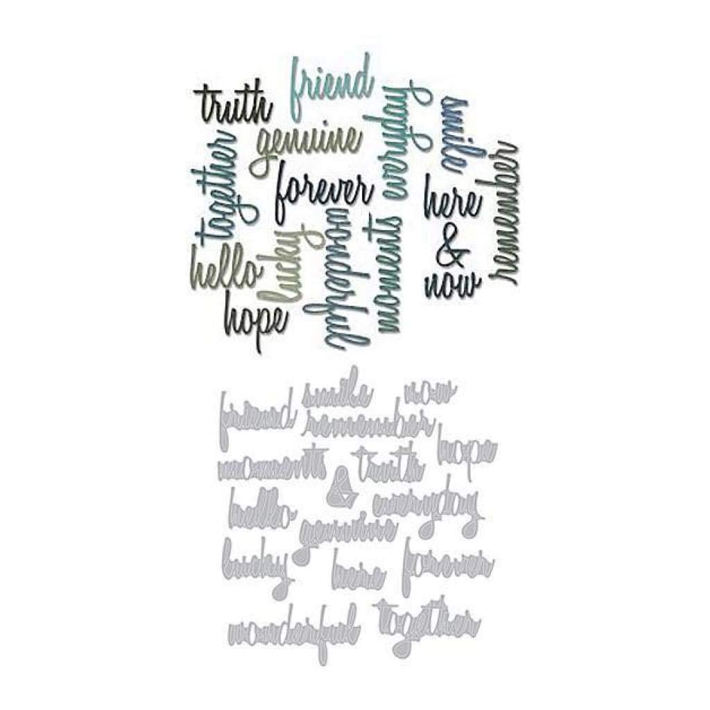 Sizzix, Multi Color, One Size Thinlits Die Set 660225, Friendship Words Script by Tim Holtz, 16 Pack