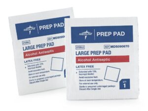 medline mds090670 sterile alcohol pre pads, large (case of 1000)