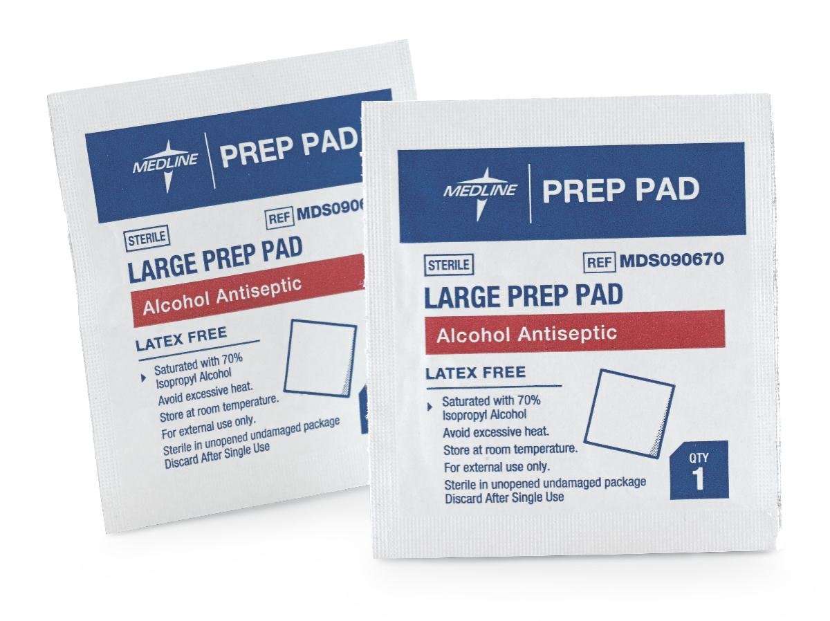 Medline MDS090670 Sterile Alcohol Pre Pads, Large (Case of 1000)