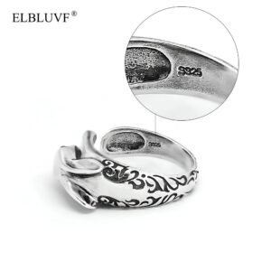 ELBLUVF 925 Sterling Silver Rabbit Animal Ring Gift for Friend Everyday Wear (Small Size)