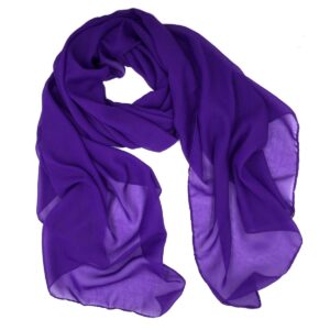 fashionable solid color chiffon scarf - purple