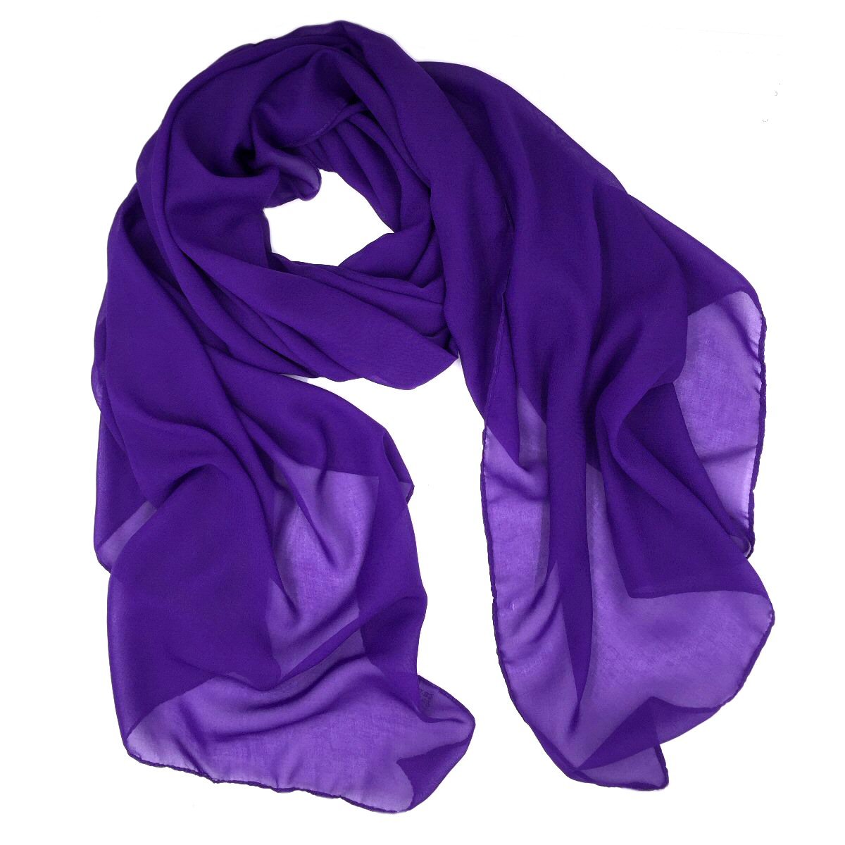 Fashionable Solid Color Chiffon Scarf - Purple