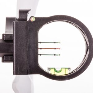 Trophy Ridge Mist 3 Pin Archery Bow Ambidextrous Sight - Ultra-Bright .019 Fiber Optic Pins, Multiple Mounting Holes for Added Adjustability, Green Hood Accent for Quicker Shot Acquisition