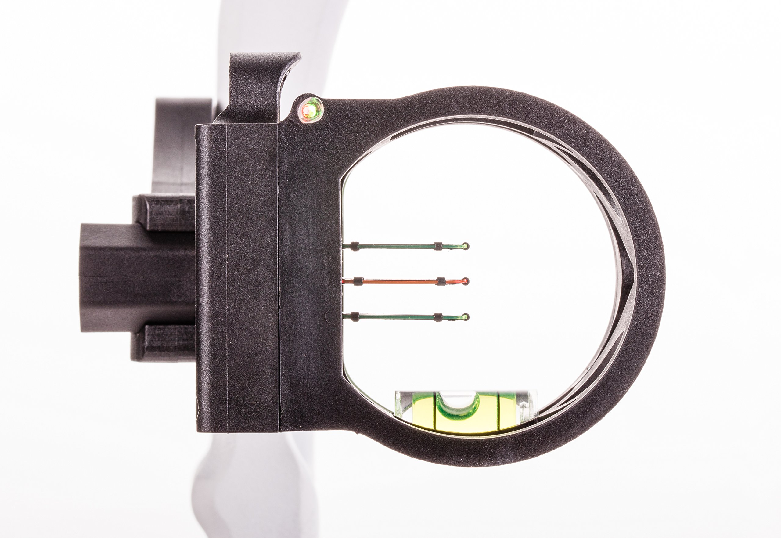 Trophy Ridge Mist 3 Pin Archery Bow Ambidextrous Sight - Ultra-Bright .019 Fiber Optic Pins, Multiple Mounting Holes for Added Adjustability, Green Hood Accent for Quicker Shot Acquisition