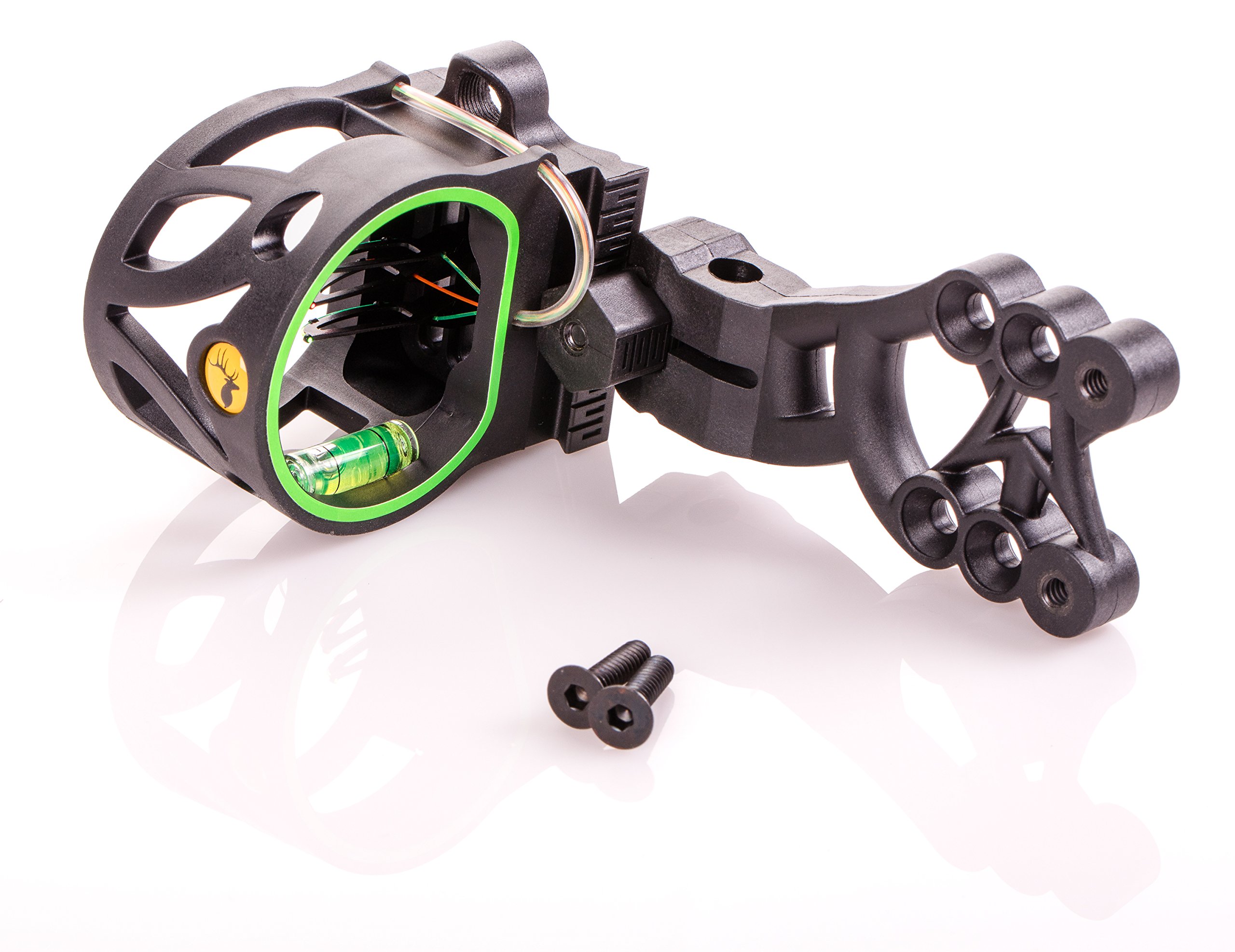 Trophy Ridge Mist 3 Pin Archery Bow Ambidextrous Sight - Ultra-Bright .019 Fiber Optic Pins, Multiple Mounting Holes for Added Adjustability, Green Hood Accent for Quicker Shot Acquisition