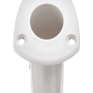 Attwood 12703D1 Plastic Rod Holder — Mounts at 30-Degree Angle, 2 ½-in. Install Hole Diameter, ABS Plastic, White