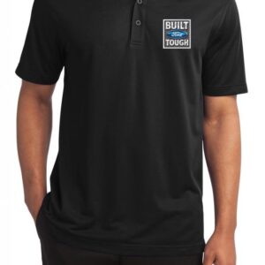 Mens Built Ford Tough Black Textured Polo Shirt 3XL