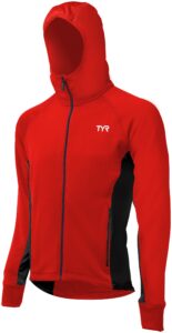 tyr 640wamjc2axs men's alliance hd warmup jacket, red/black, x-small