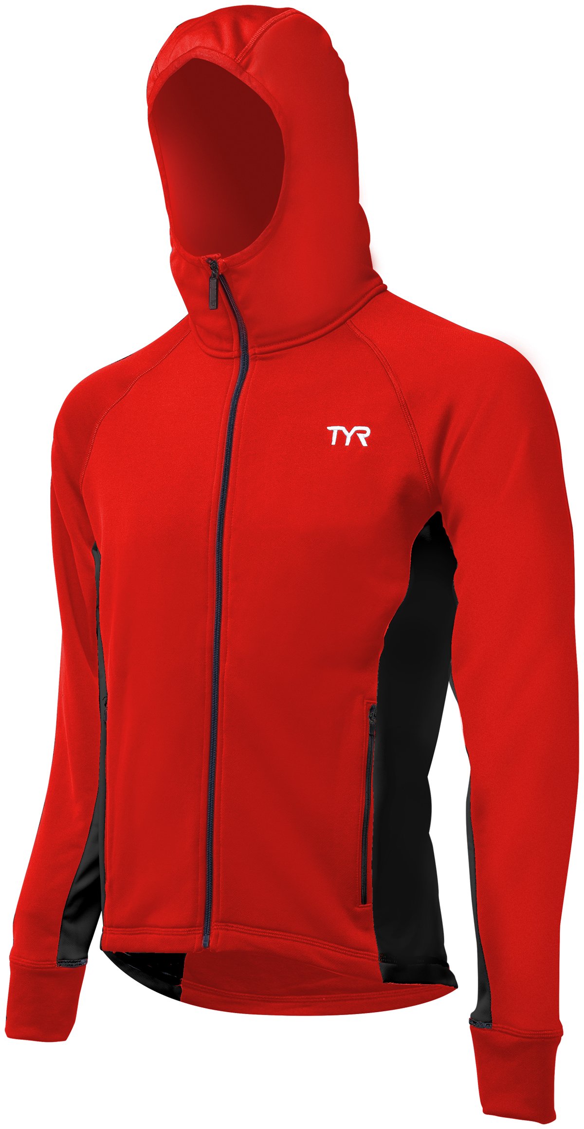 TYR 640WAMJC2AXS Men's Alliance HD Warmup Jacket, Red/Black, X-Small