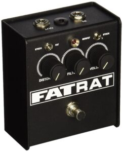 pro co sound fatrat distortion pedal with selectable mosfet clipping and thick boost distortion