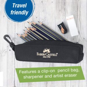 Faber-Castell Creative Studio Art On-The-Go Graphite Sketch Set – 15 Sketching Pencils and Accessories