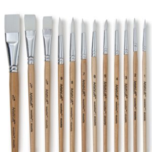 white synthetic flat & round brushes by artist's loft® necessities™