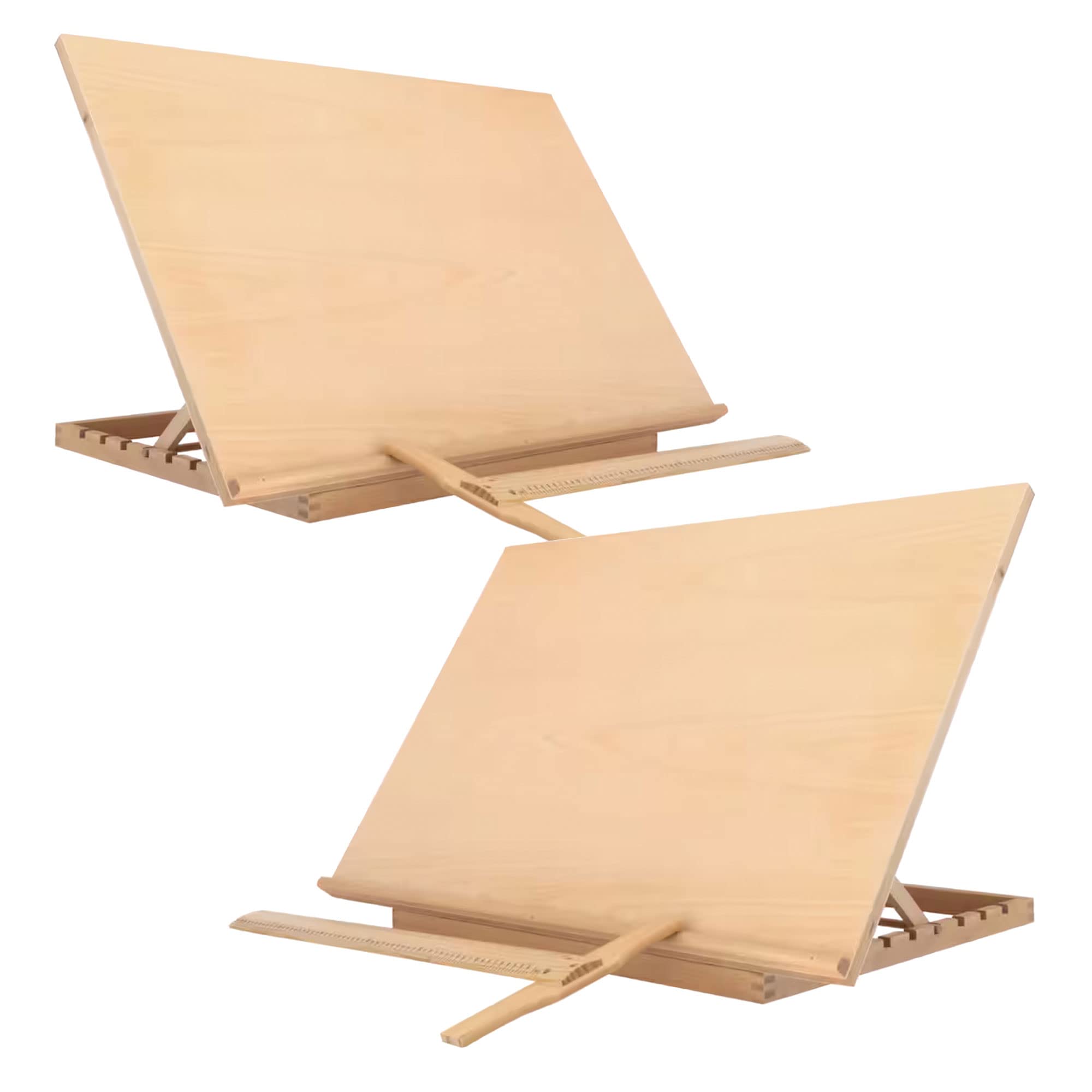 Artist's Loft Collapsible All-Media Wooden Tabletop Flat Surface Easel with T-Square and Tilting Mechanism Angle Adjustment, (2 Pack)