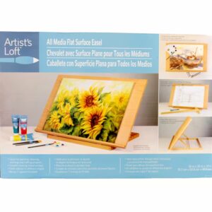 Artist's Loft Collapsible All-Media Wooden Tabletop Flat Surface Easel with T-Square and Tilting Mechanism Angle Adjustment, (2 Pack)