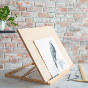 Artist's Loft Collapsible All-Media Wooden Tabletop Flat Surface Easel with T-Square and Tilting Mechanism Angle Adjustment, (2 Pack)