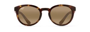 maui jim men's and women's keanae polarized classic sunglasses, olive tortoise/hcl® bronze, small