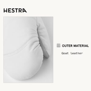 Hestra Winter Ski Gloves: Mens and Womens Leather Box Cold Weather Mittens, Off White, 7