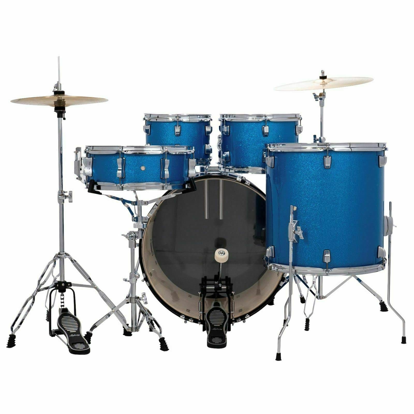 Ludwig Accent Drive Blue 5-Piece Drum Set (Includes Hardware, Throne, Pedal, Cymbals, Sticks and Drum Key)