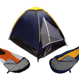 BLUE DOME CAMPING TENT 2 MAN + 2 SLEEPING BAGS 20+ COMBO CAMPING HIKING PACK