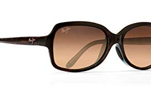 Maui Jim Women's Cloud Break Polarized Fashion Sunglasses, Tortoise/ Peacock Blue/HCL® Bronze, Medium