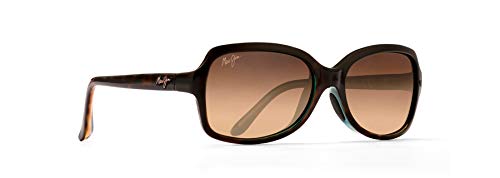 Maui Jim Women's Cloud Break Polarized Fashion Sunglasses, Tortoise/ Peacock Blue/HCL® Bronze, Medium