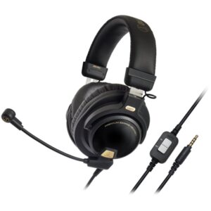 audio-technica ath-pg1 closed-back premium gaming headset with 6" boom microphone