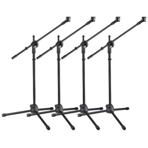 aw 4-pack adjustable microphone stand boom arm mic mount quarter-turn clutch tripod holder audio vocal singing speech stage outdoor activities stage