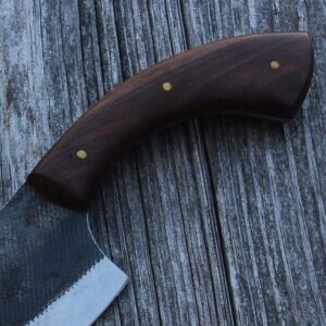 Armory Replicas™ - Upswept Forged Full Tang Deer Nation Skinning Knife – Premium Forged Steel Blade, Textured Stone Finish, and Comfortable Wood Handle