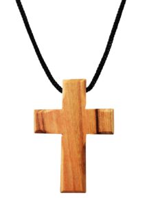 holy land imports olive wood cross pendant. (1.5 inches height) wa-37