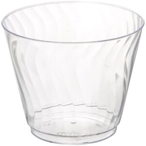 chinet 782195849663 ct 9 oz cut crystal plastic cold cups, 100 count (pack of 1)