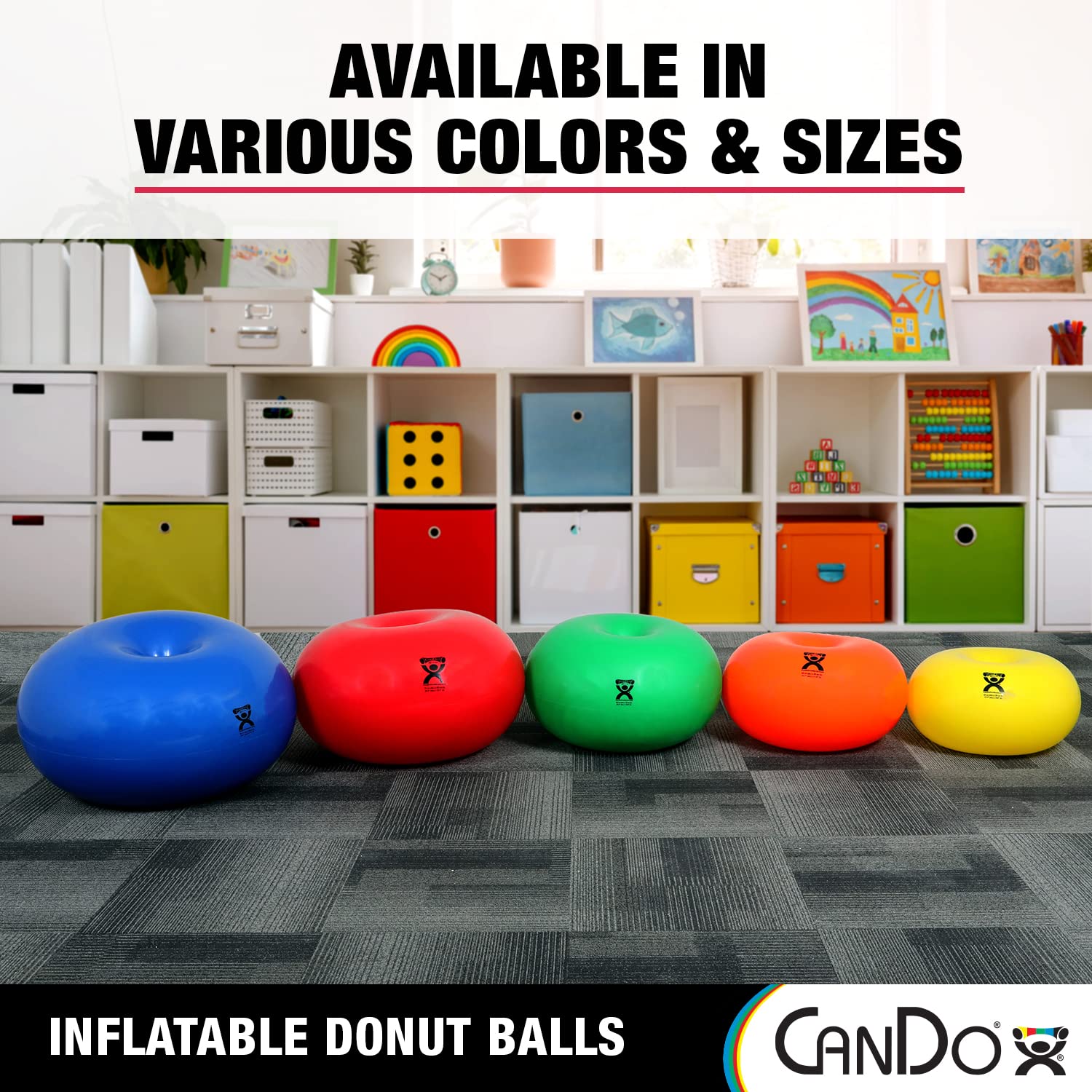 CanDo Donut Exercise, Workout, Core Training, Swiss Stability Ball for Yoga, Pilates and Balance Training in Gym, Office or Classroom