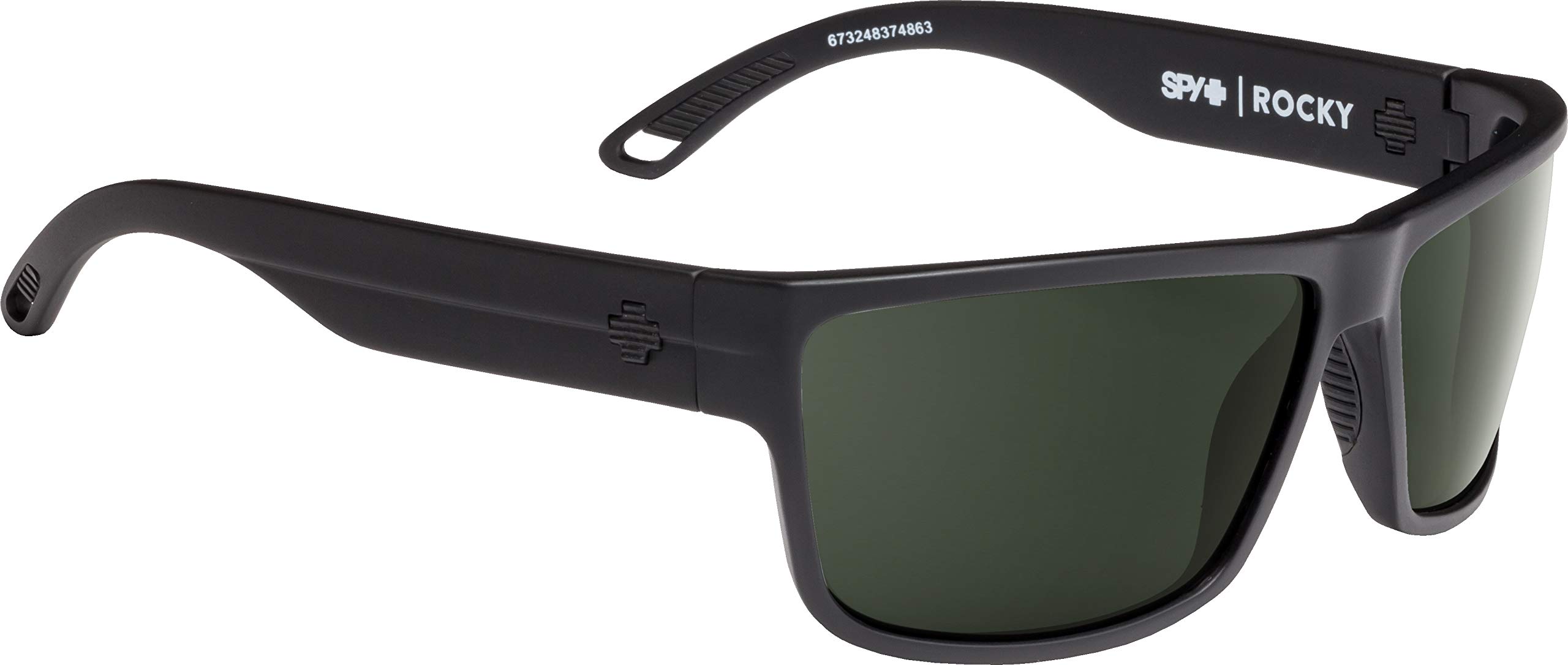 Spy Optic Rocky Sunglasses, Matte Black/Happy Gray/Green, 64 mm