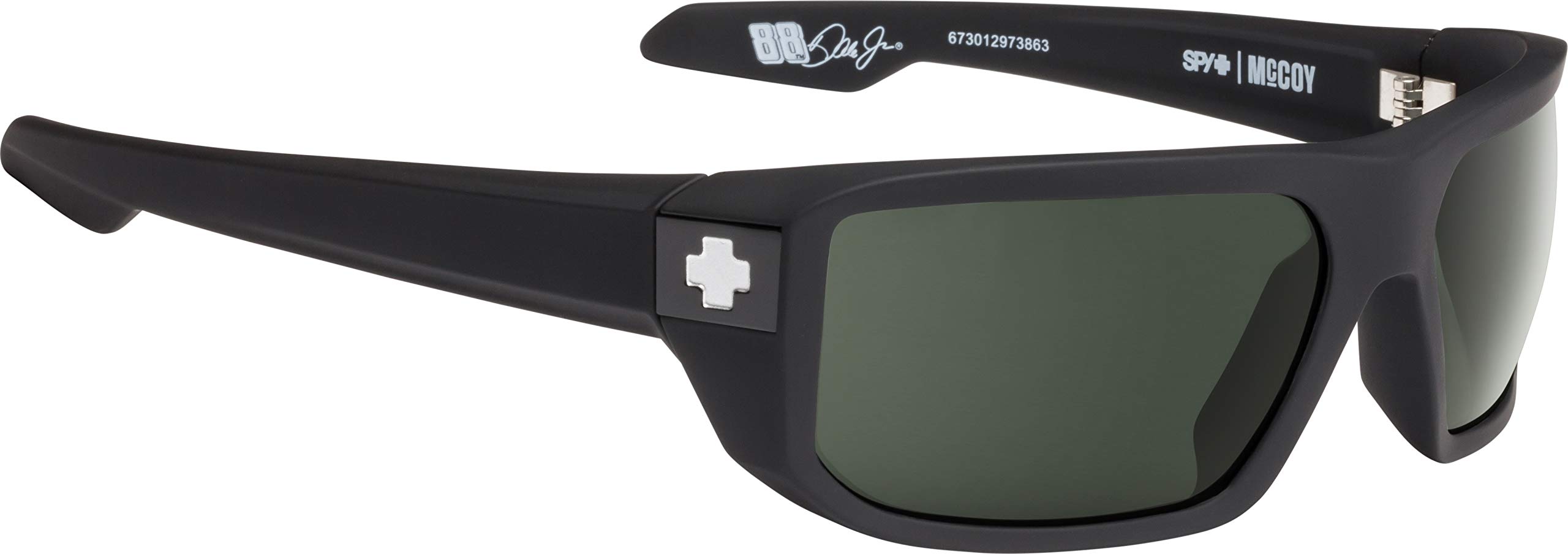 Spy Optic McCoy Sunglasses, Soft Matte Black/Happy Gray/Green