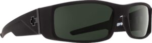 spy optic hielo 670375973864 polarized sunglasses, 56 mm (soft matte black/happy gray/green polar)