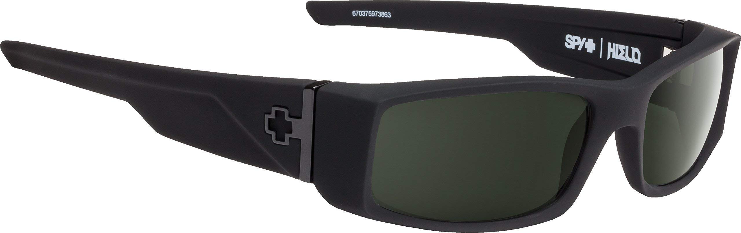 Spy Optic Hielo 670375973864 Polarized Sunglasses, 56 mm (Soft Matte Black/Happy Gray/Green Polar)