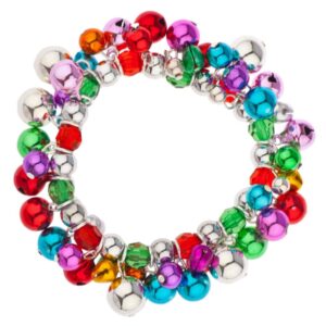 lux accessories multi color jingle balls christmas xmas beaded bracelet