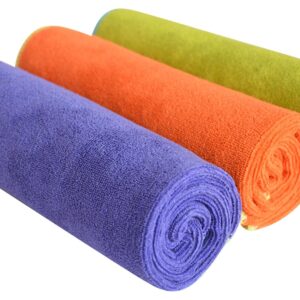 SINLAND Microfiber Gym Towels Sports Fitness Workout Sweat Towel Super Soft and Absorbent 3 Pack 16 Inch X 32 Inch