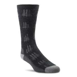 farm to feet men's cokeville midweight crew socks, medium, charcoal/platinum (8578)