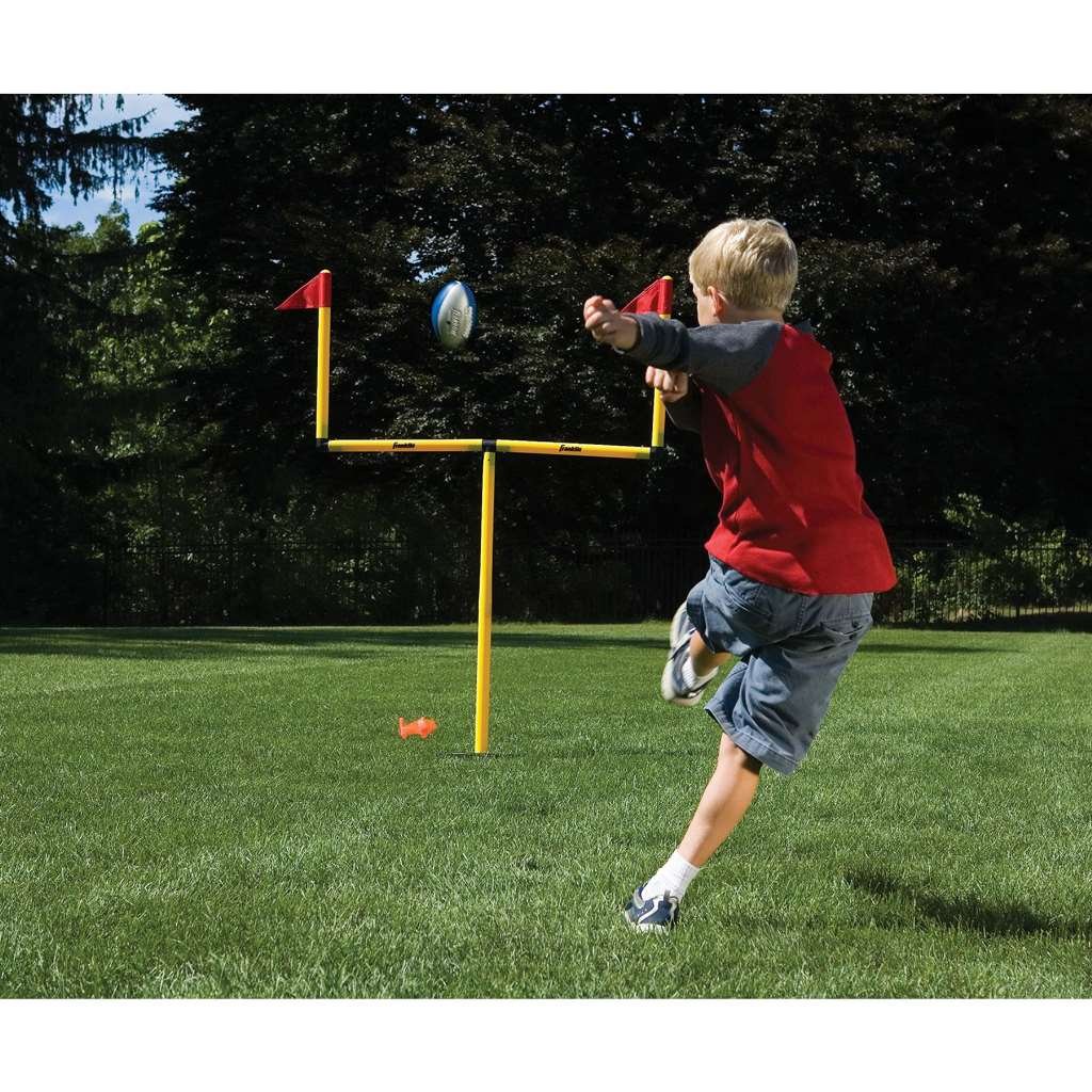 Franklin Sports Youth Football Goal Post Set - Kids Football Easily Adjustable Field Goals - includes 2 Goal Posts - Perfect for Ages 4+ Backyard Play