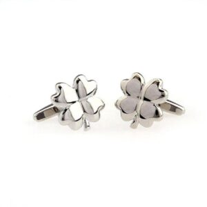 MRCUFF 4 Four Leaf Clover Shamrock Irish Ireland Pair Cufflinks in a Presentation Gift Box & Polishing Cloth