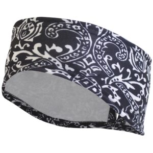 TrailHeads Print Headband | Ponytail Headband for Women | Ear Warmer for running and hiking - black & white