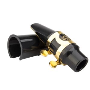 Glory Alto Saxophone Mouthpiece Kit with Ligature,one reed and Plastic Cap-Gold