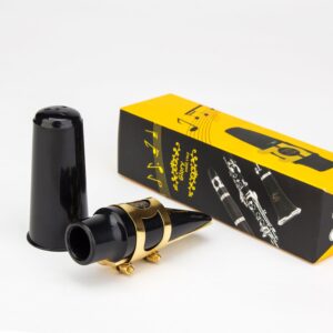 Glory Alto Saxophone Mouthpiece Kit with Ligature,one reed and Plastic Cap-Gold