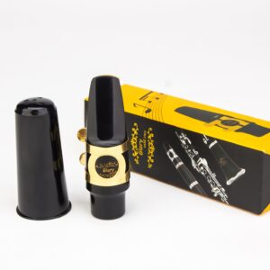 Glory Alto Saxophone Mouthpiece Kit with Ligature,one reed and Plastic Cap-Gold