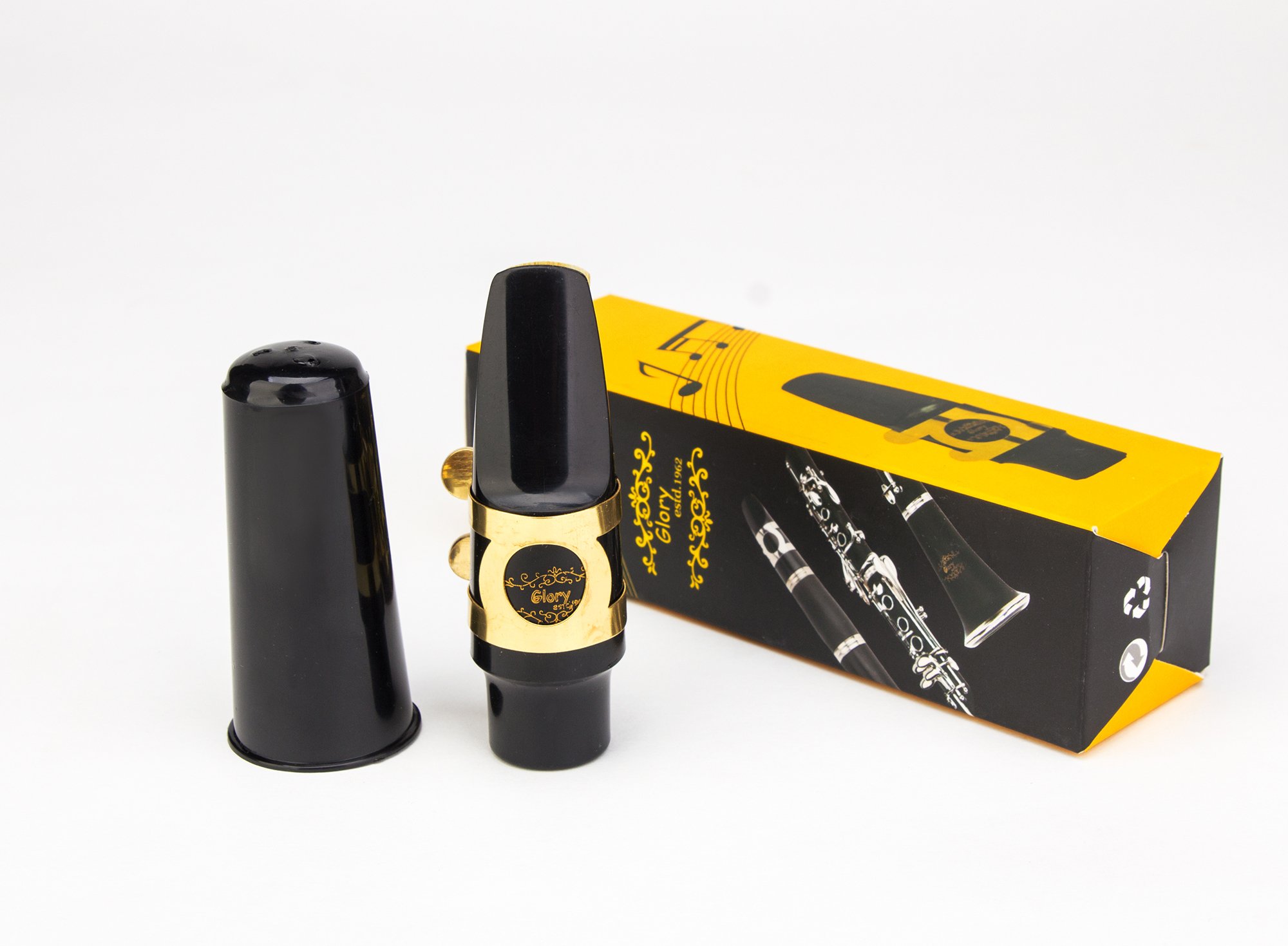 Glory Alto Saxophone Mouthpiece Kit with Ligature,one reed and Plastic Cap-Gold