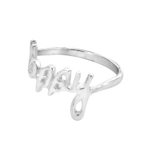 AeraVida Minimalist Love Yourself' Script Ring Thin Band 925 Sterling Silver Promise Ring, 9mm | Available sizes 6, 7, 8, 9, 10mm