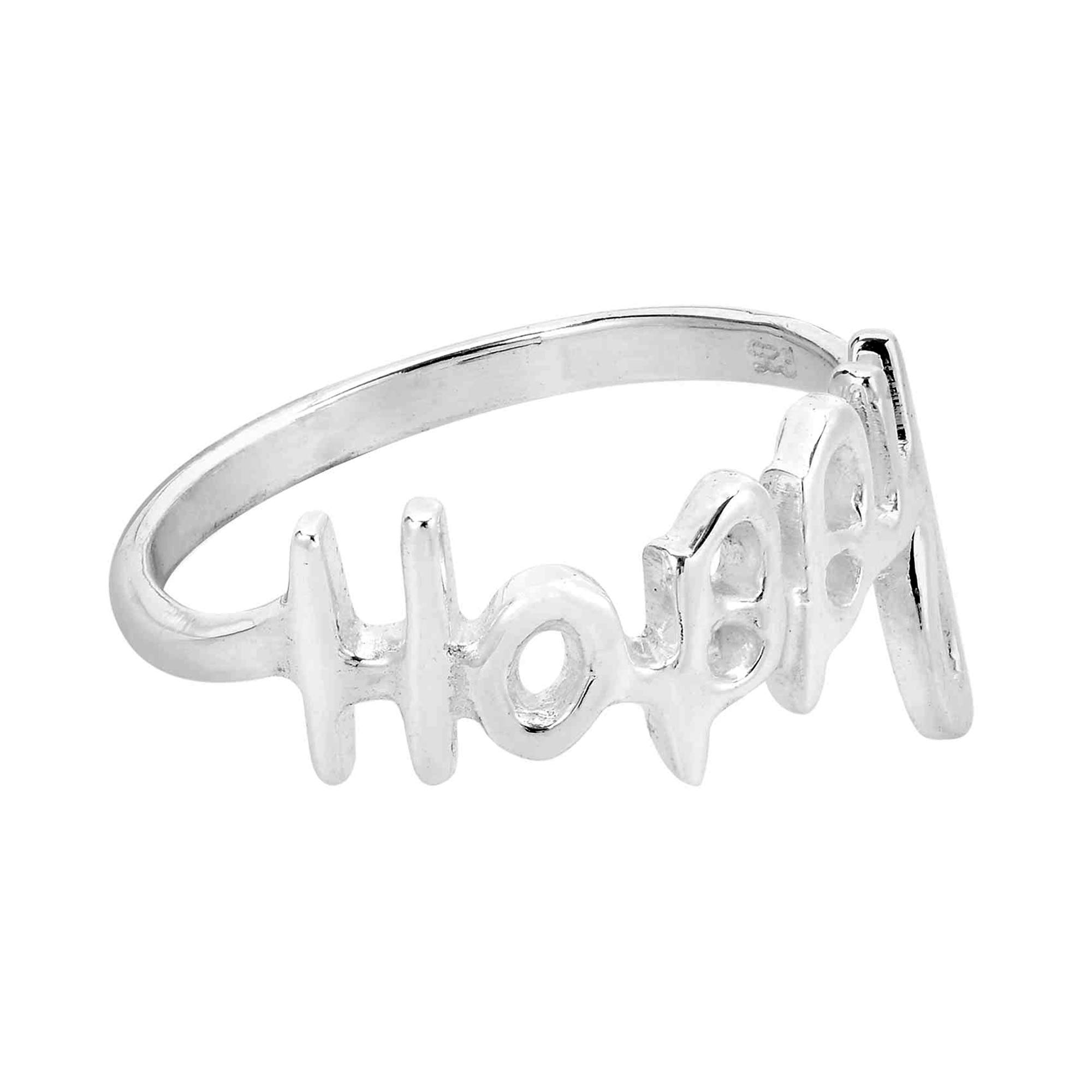 AeraVida Minimalist Love Yourself' Script Ring Thin Band 925 Sterling Silver Promise Ring, 9mm | Available sizes 6, 7, 8, 9, 10mm