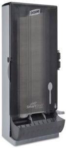 dixie smartstock utensil dispenser, spoon, 10" x 8.78" x 24.75", smoke - includes one utensil dispenser.